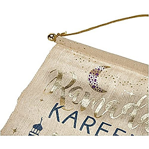 Ramadan Kareem Hanging Canvas Sign, 15" x 11", Multicolor, 1 Pc