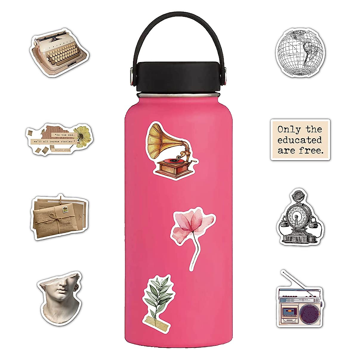 Maxleaf Old Times Vintage Stickers Scrapbook Supplies, Maxeaf 50PCS Nostalgia Retro Stickers for Planner Scrapbooking Laptops Art Journaling Gift Wrapping