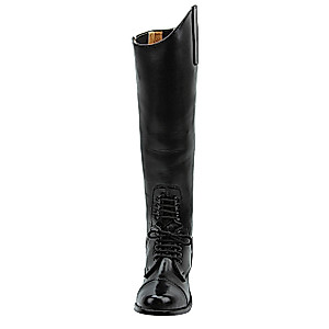 Hispar Women Ladies GRANDUER Pull On Leather English Field Boots Horse Back Riding Equestrian - Black 8 REGULAR CALF