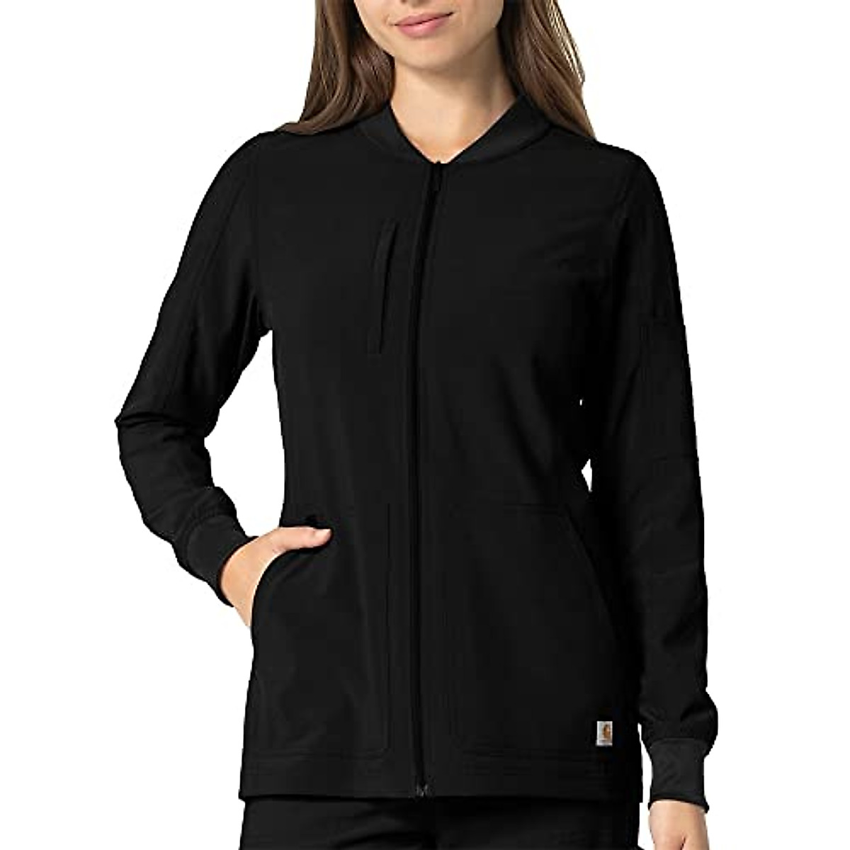 Carhartt Women's Front Zip Utility Jacket, Black, Small