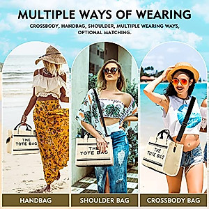 JQAliMOVV The Tote Bag for Women, Straw Tote Bag with Zipper Woven Beach Bag Top Handle Straw Handbag Purses for Travel