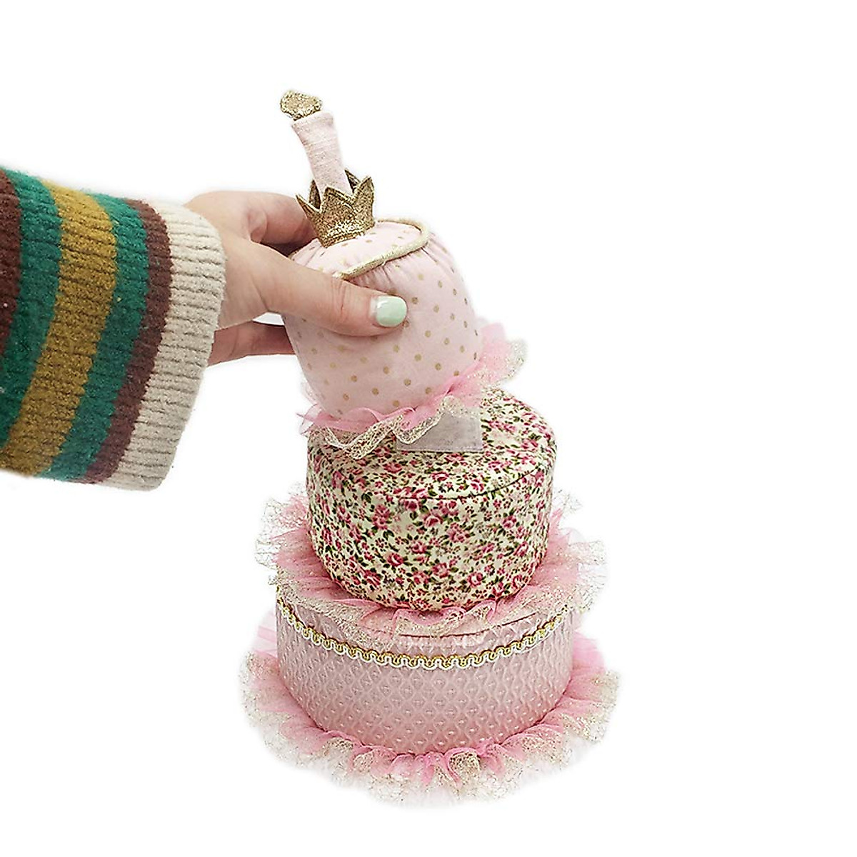 Mon Ami “Marie Antoinette” Birthday Party Cake Stacker – 10” with 3 Tiers, Birthday Cake Pretend Play Set for Toddlers, First Birthday Gift for Kids