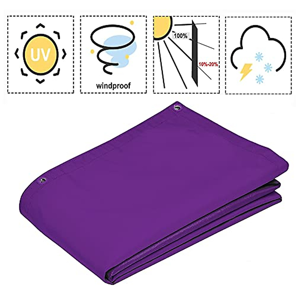 QIAOH Fence Privacy Screen 2.6x16.5ft, Apartment Patio Privacy Screen, Sun Protection Opaque Patio Covers for Privacy Waterproof, Fits Apartment Railings, Patio Decking