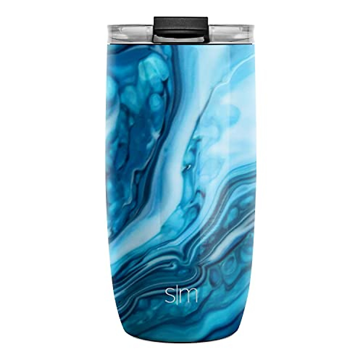 Simple Modern Travel Coffee Mug Tumbler with Flip Lid | Reusable Insulated Stainless Steel Cold Brew Iced Coffee Cup Thermos | Gifts for Women Men Him Her | Voyager Collection | 16oz | Ocean Geode