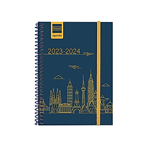 Finocam - Secondary diary 2023 2024 week horizontal view September 2023 - June 2024 (lesson year) + July and August summarized Portuguese city