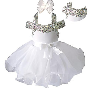 Jenniferwu G081D Infant Toddler Baby Newborn Little Girl's Pageant Party Birthday Dress White Size 3T