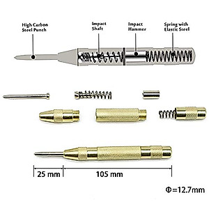 6pcs Titanium Twist 3-8mm Saw Drill Bit Set with Center Punch Tool, High Speed Steel Pulling Carpenter Wood Metal Plastic Cutting Hole Sawtooth Twist Bits Groove Drills Tool
