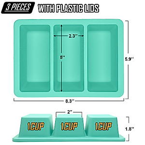 GDDGCUO Silicone Soup Freezer Container, 3 Pcs Soup Freezer Trays with Lid, Silicone Freezer Trays with Steel Frame, Perfect for Make 9 Piece 1 Cup Soup, Sauce, Broth at Once, Dishwasher safe