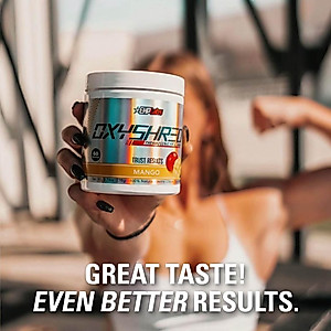 EHP Labs OxyShred Pre Workout Powder - Preworkout Powder with L Glutamine & Acetyl L Carnitine, Energy Boost Drink - Mango, 60 Servings