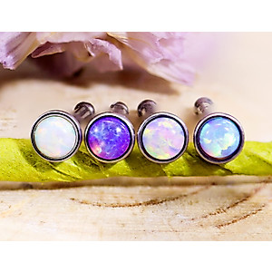 Kridzisw 18G Nose Rings for Women Stainless Surgical Steel Opal Diamond Silver Nose Ring Studs Corkscrew Screw Twist Spiral Nose Nostril Piercing Studs Hook Piercing Jewelry for Women Men 1.5mm