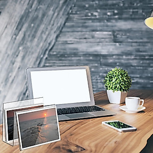 TINSKY 2Pcs Clear Acrylic Postcard Holder Postcard Display Stand Greeting Card Holder Large Business Rack Card Holder for Index Card Organizer Desk Table Office School