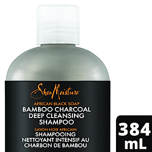 Shea Moisture African Black Soap Bamboo Charcoal Deep Cleansing Shampoo 13 OZ./384 mL(Packaging may vary)