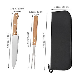 GANAZONO 2 Sets Barbecue and Fork Tools Travel kit Stainless Steel Flatware kit Barbecue Cutter Grilled Serving Fork Brisket Slicing Grill Tool kit BBQ Barbecue Grill Fork