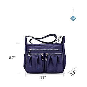 NOTAG Nylon Crossbody purse for Women Medium Messenger Bags Travel Shoulder Purses and Handbags (Blue)