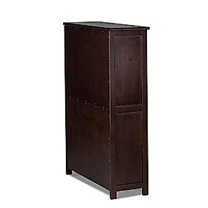 Roseberry Kids Contemporary Wood Vertical Bookcase in Chocolate