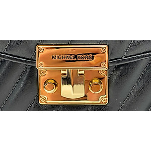 Michael Kors Rose Medium convertible Quilted Leather Shoulder Flap Bag Black