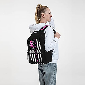Cool Breast Cancer Survivor Women Pink 3d Printed Fashion Unisex Large Travel Daypack School Bag Laptop Backpack School For Youth Adult