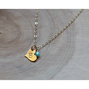 EFYTAL Extra Initial, Tiny 8x10mm Sterling Silver or Gold Filled Heart Shaped Charm, Add Custom Initial to Any Necklace, Dainty Add-On Charms, No Chain Included