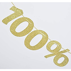 100% That Bach Glitter Gold Banner, Bachelorette Party Bach Bash, Bachelorette Decorations (Gold)