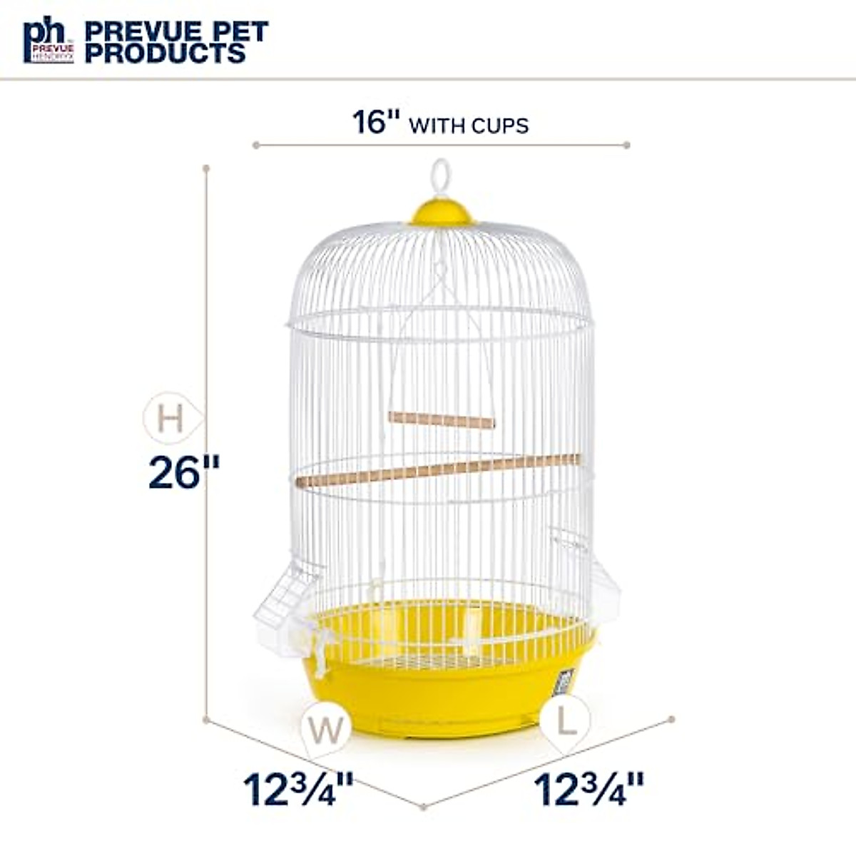 Prevue Hendryx SP31999Y Classic Round Bird Cage, Yellow