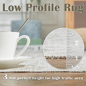 jinchan Area Rug - 4x6 Ultra-Thin Washable Rug, Vintage Living Room Rug, Boho Rug Geometric, Non-Slip Non-Shedding Carpet for Kitchen Bedroom(4x6ft, Brown Ivory)