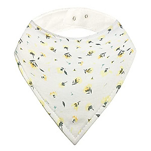 MODERN BABY 4 Pack Bandana Bibs for Girls Absorbent Drooler Baby Bibs, Yellow