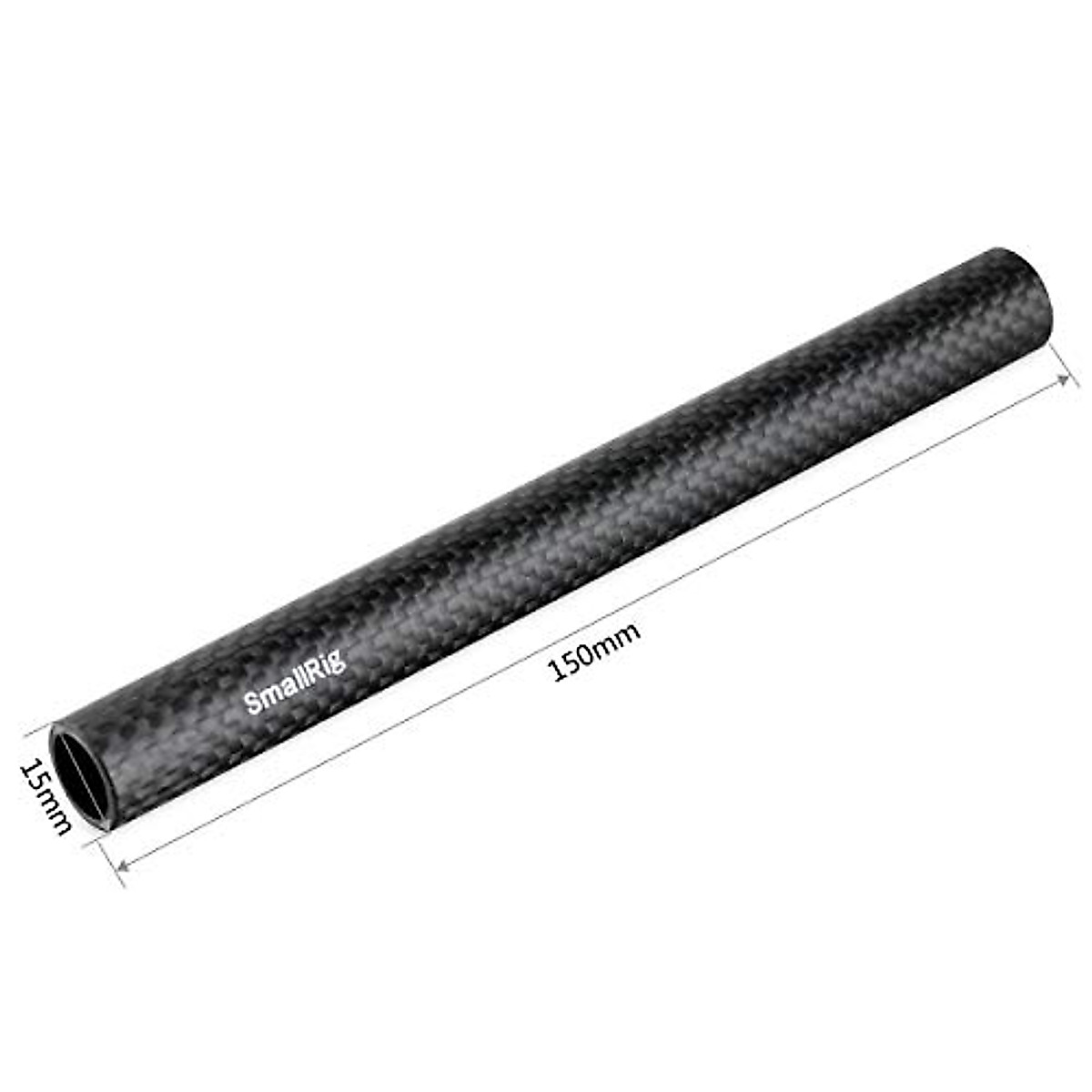 SmallRig 15mm Carbon Fiber Rod for 15mm Rod Support System (Non-Thread), 6 inches Long, Pack of 2-1872
