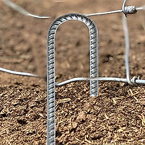 Ground Stakes Anchors Garden Staples Steel Tent Nails Metal Ground Rebar Pegs Heavy Duty Landscape Gardening Pins Stake for Camping Tents Trampoline Fence (12 Inch ,4 Pack)