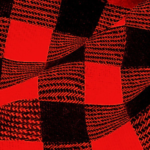 40 Pieces Christmas Buffalo Plaid Fabric Precut Fabric Cotton Squares Quilting Fabric Red and Black Fabric for DIY Sewing Quilting Patchwork Crafts, 5.9 x 5.9 Inch