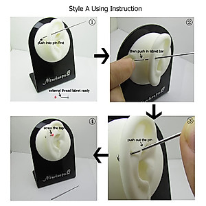 NewkeepsR 2PCS-16G(1.2mm) 316L Steel Calor Style Taper Insertion Pin for Ear/Nose/Navel/Nipple/Lip/Eyebrow Stretcher, Body Piercing Stretching Kit Assistant Tool