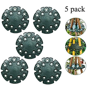 Bamboo Cane Holder Plastic Plant Support Garden Stakes Connector Caps Climbing Plants Growth Aids 12 Holes for Sweet Peas Beans Tomatoes Cucumbers 5 Pack