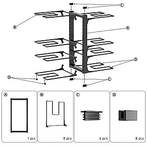 TCHCWYS Pots and Pans Organizer Rack for Cabinets, Heavy Duty 8-Tier Adjustable Pot Organizer Rack, Optimize Kitchen Organization and Storage