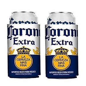 Corona Extra Beer Can Cooler Holder Kaddy Huggie Coolie Set of 2