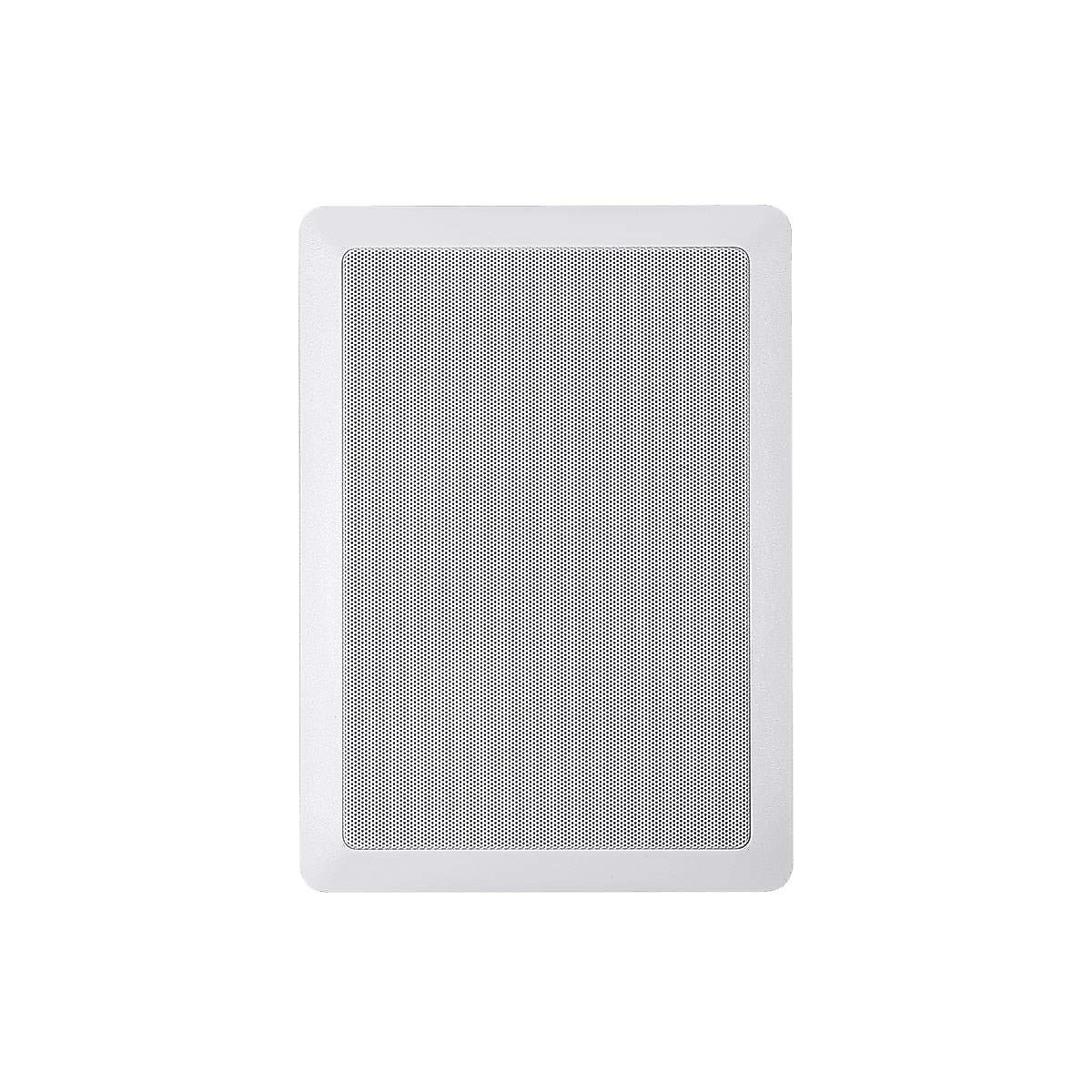 Monoprice 2-Way Polypropylene In-Wall Speakers - 6.5 Inch (Pair) With Paintable Grille - Aria Series,White