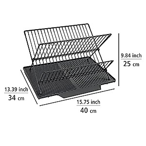 WENKO Nelia Dish Drying Mat with Drainer Black