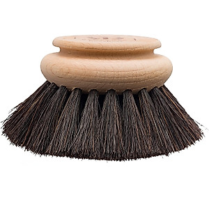 Redecker Horsehair Replacement Head for Dish Brush, 2-inch, Set of 2, 100% Natural and Soft Dark Horsehair and Untreated Beechwood, Made in Germany