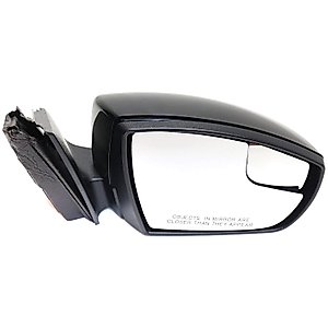 Kool Vue Passenger Side Power Non-Heated Mirror for Ford Focus 2012-2014 With Signal Light & Spotter Glass; Without Puddle Lamp Paintable 4-Door, Hatchback