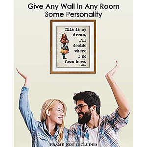 Inspirational Motivational Affirmation Wall Art Decor Positive Quotes Poster"This Is My Dream" Alice In Wonderland Poster For Office, Classroom, Livingroom & Bedroom, Unframed Posters 8x10"