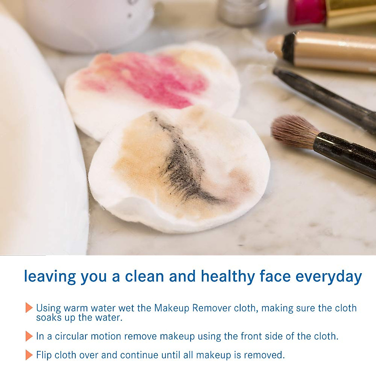 Nugilla Reusable Makeup Remover Pads, 18 Packs Microfiber Face Cloth with a Washable Laundry Bag, Reusable Rounds Towels for Face Cleaning, Soft Facial Rounds Wipes Eyes/Lips Clean for Women Gifts