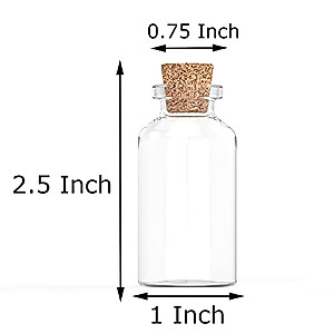 Axe Sickle 20 mL Cork Stopper Glass Bottles Mini Transparent Glass Bottles 20 Pcs