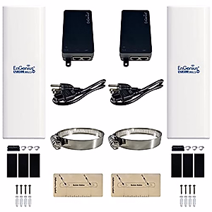 EnGenius Outdoor 5GHz 867mbps WiFi 5 CPE/Client Bridge, 27dBm Transmit Power, 16 dBi High-Gain Antenna Extend Network up to 5 Miles, PTP/PTMP, IP55 housing, TAA& NDAA Compliant, 2-Pack [ENH500v3 KIT]