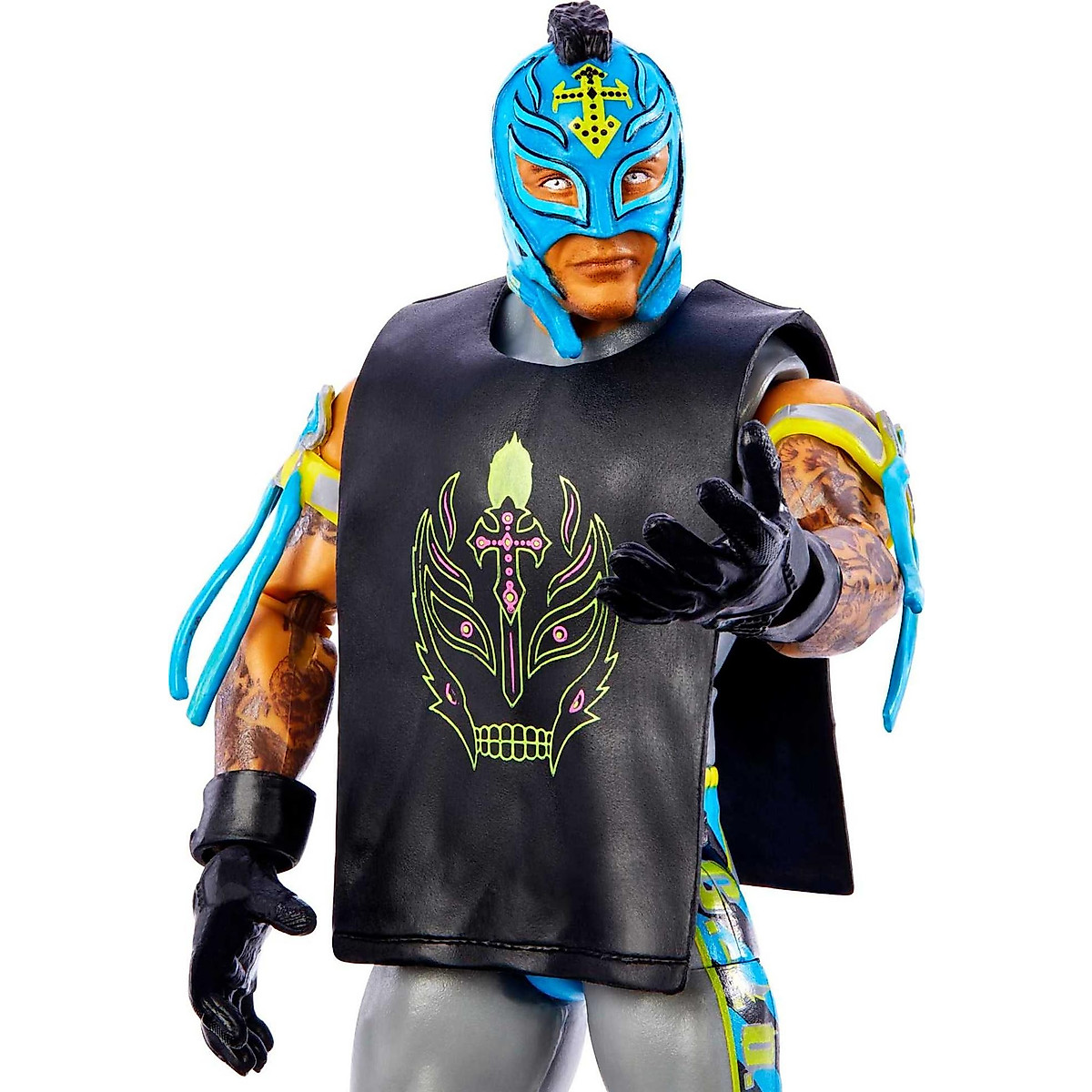 Mattel WWE Elite Collection Top Picks Action Figure & Accessories Set, Rey Mysterio 6-inch Collectible with Articulation & Interchangeable Parts