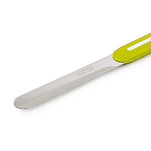 ARCOS Paring Knife Set of 3 Pieces 4 Inch Stainless Steel. Colorful Kitchen Knives for Peeling Fruits and Vegetables. Ergonomic Polypropylene Handle. Serie B-Line. Color Orange, Red and Green.