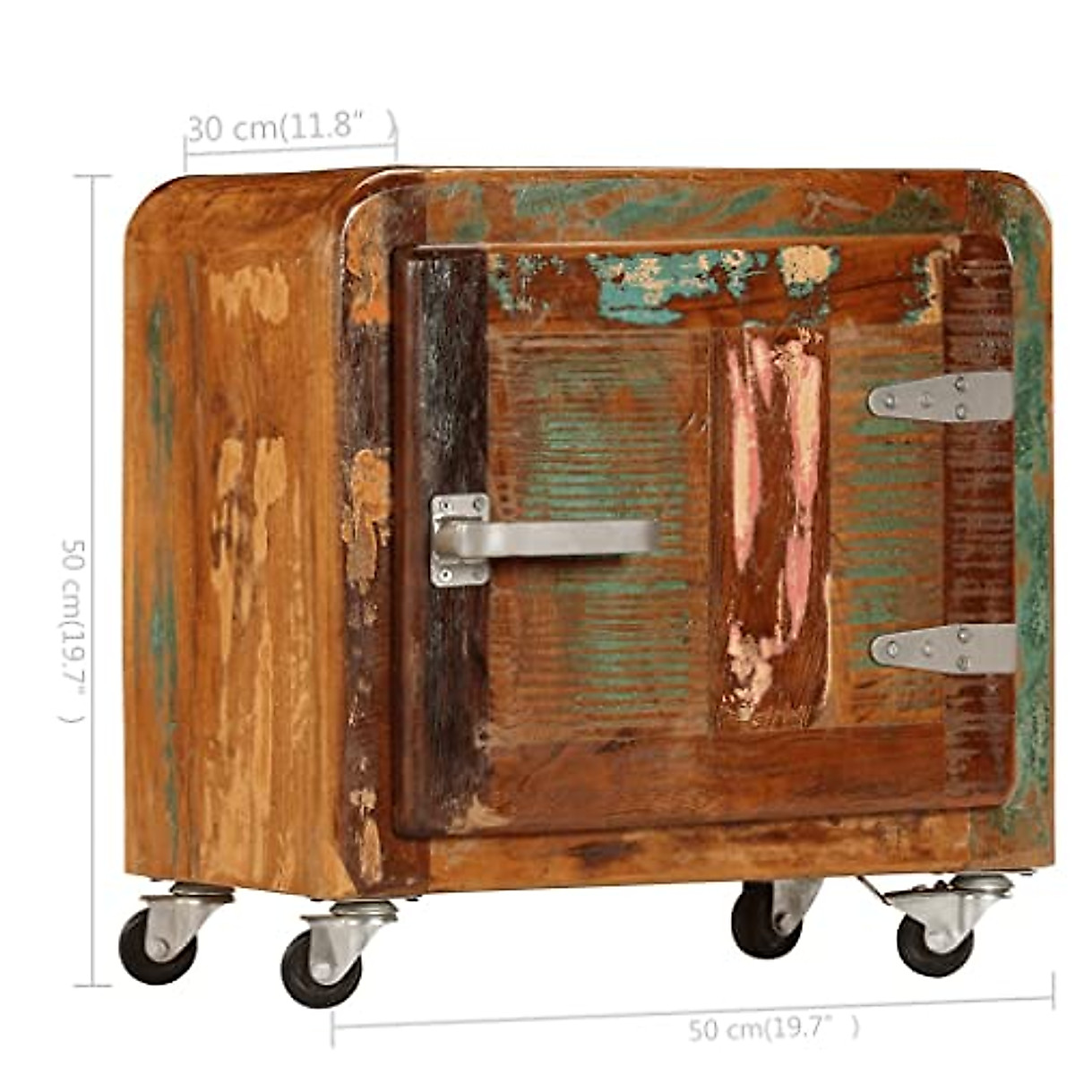 vidaXL Bedside Cabinet TV Cabinets Nightstand Bed Cabinet Box Cabinet Bedside Table Durable Strong Unique 19.7"x11.8"x19.7" Solid Reclaimed Wood