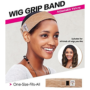 Adjustable Velvet Wig Grip Comfort Band, Wig Liner Headband, Headband Holder for Wigs for Men Women 2 Pack