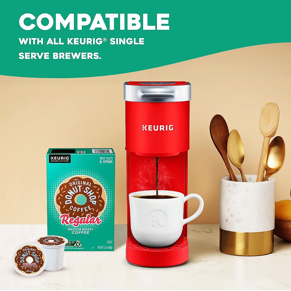 The Original Donut Shop Keurig Single-Serve K-Cup Pods, Regular Medium Roast Coffee, 72 Count