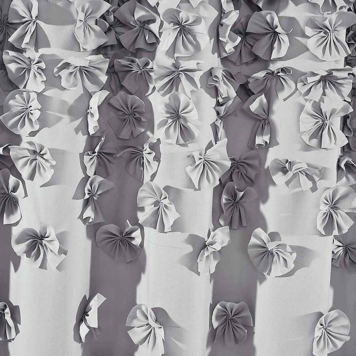 Lush Decor Lucia Shower Curtain, 72" x 72", Light Gray