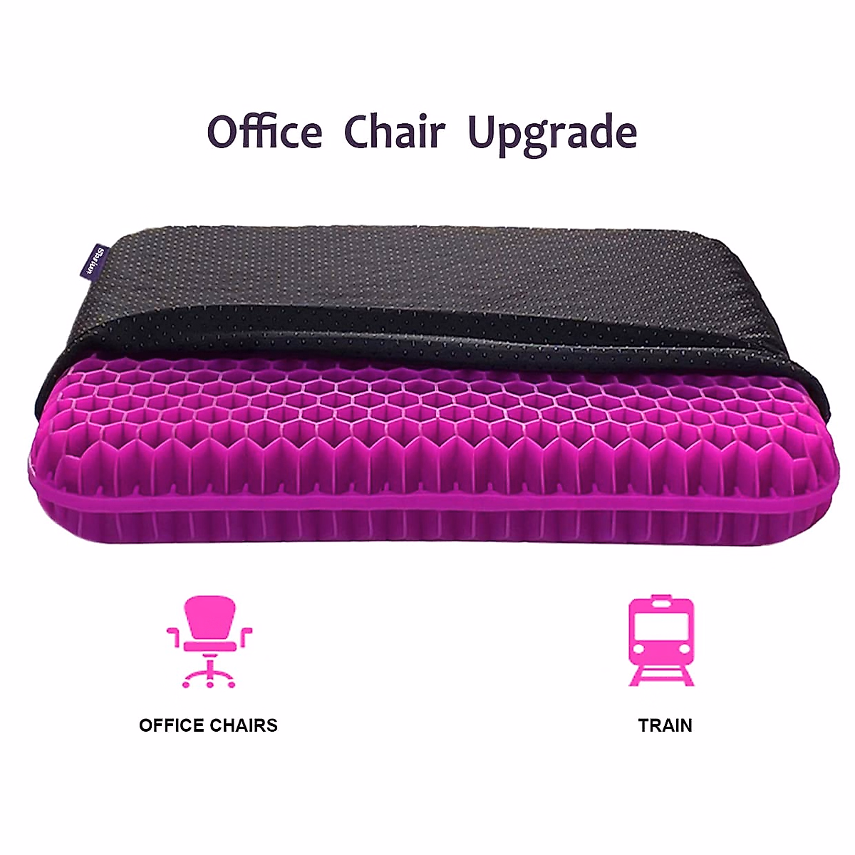 Sbriun Extra Thick Gel Seat Cushion Pillow - Enhanced Double Office Chair Car Egg Seat Cushion Pillow for Back, Coccyx & Tailbone Pain Relief Pad - Pressure Reducing Honeycomb Designed for Comfort