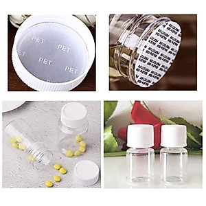 Duehut 10PCS 5ml Plastic Bottles Lab Cylindrical Chemical Reagent Bottle Lab Wide Mouth Small Plastic Water Bottles Reagent Bottle Liquid Bottle Solid Powder Bottle for Food Store White