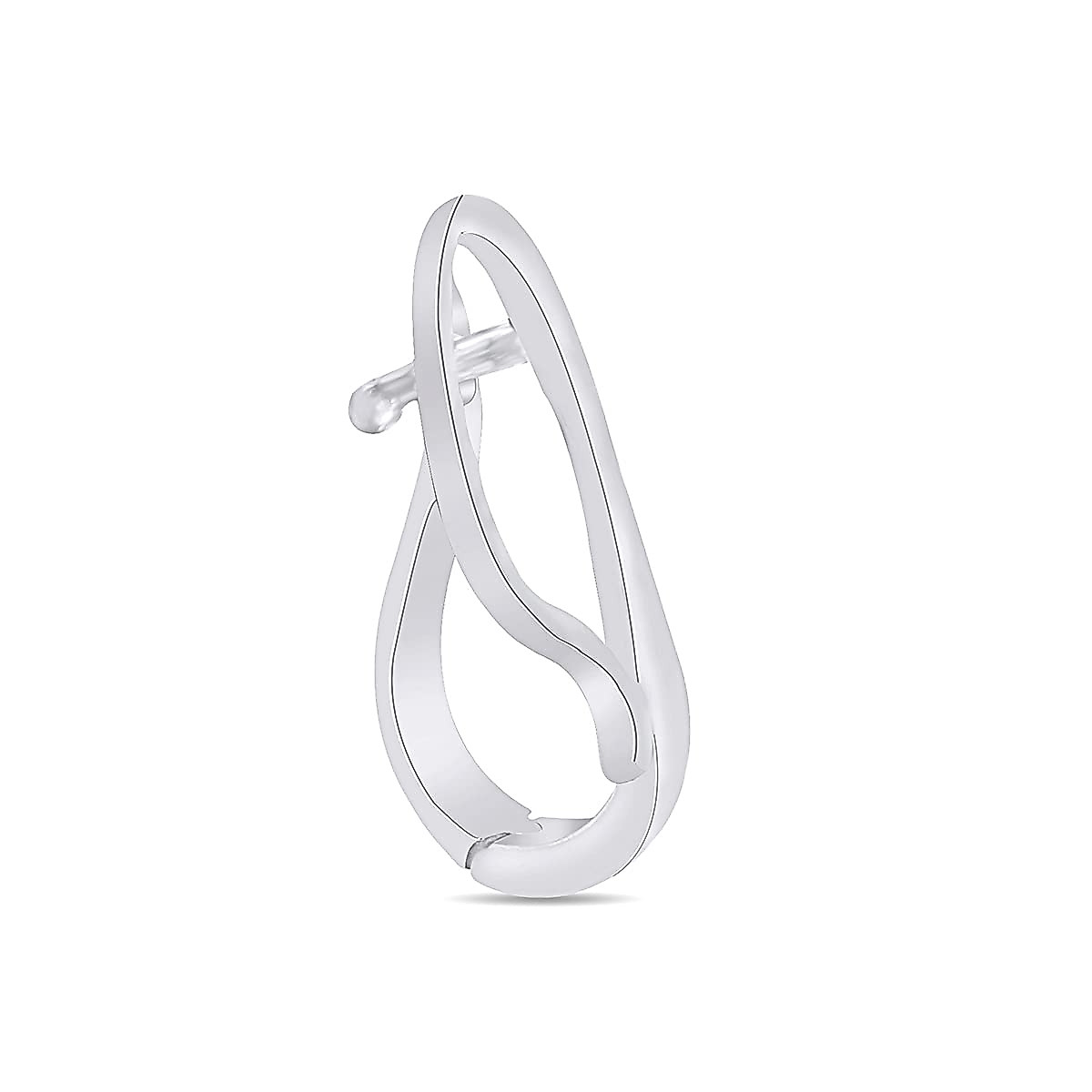 AFFY Interchangeable Pendant Hanger Slide Pearl Enhancer Fits 7mm In 14k White Gold Plated 925 Sterling Silver